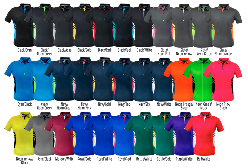 1311 - Aussie Pacific - Tasman Mens Polos - Neon Body Colours – Scarlet ...